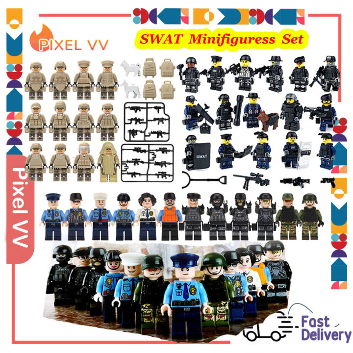 Army Series Set Minifigure Army Special Force SWAT Minifigures Set ...