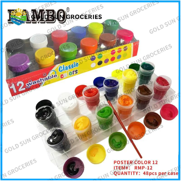 6/12 Colors Acrylic Paint Set Oil Watercolor Pigments DIY Poster ...
