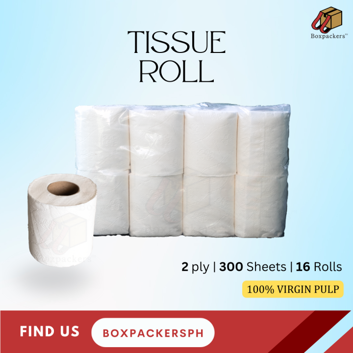 BOXPACKERS PH Bathroom Tissue 16 rolls 2 ply 300 sheets VIRGIN PULP ...