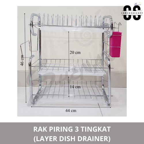 Rak Piring Stainless Steel Susun 3 Modern tersedia Juga rak sepatu/rak ...