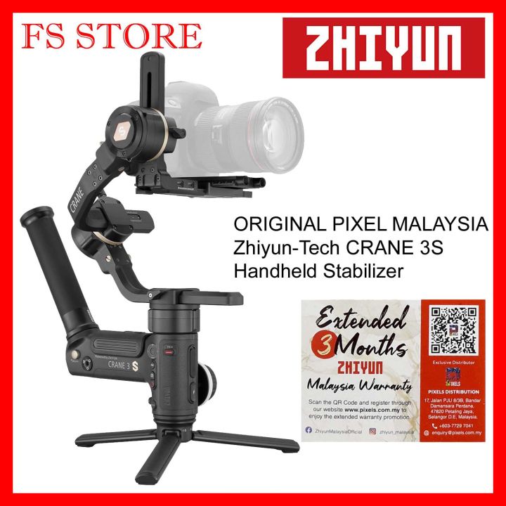 Zhiyun ORIGINAL PIXEL MALAYSIA CRANE 3S Gimbal Stabilizer | Lazada