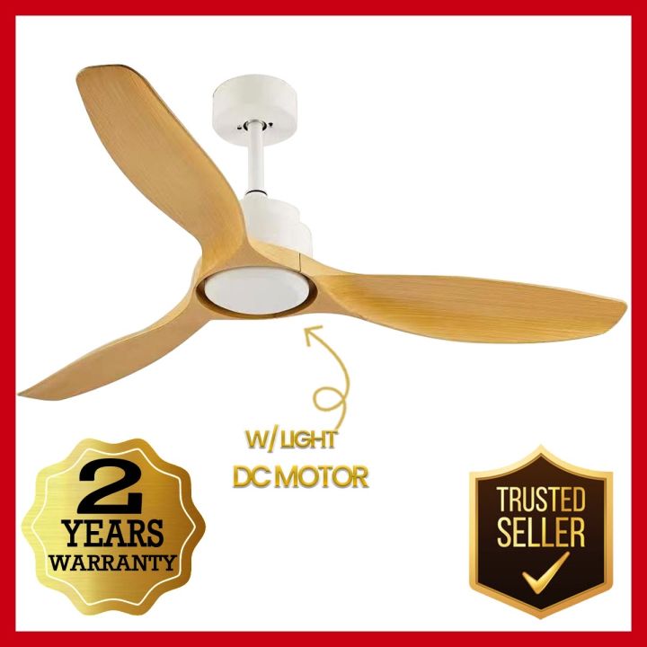 MYKE HC3038 Ceiling Fan (White, Rubber Bronze) (52" ) (No Lamp) (2 yrs ...