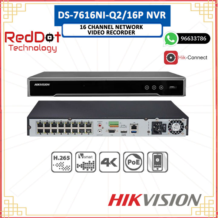 HIKVISION 16CH NVR - DS-7616NI-Q2/16P 16 Channel Network Video Recorder ...