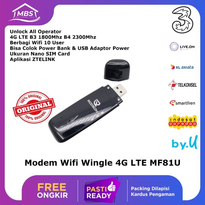 Modem wifi 4G LTE Rodson MF81U MF81 Unlock All Operator Wingle Colok ...