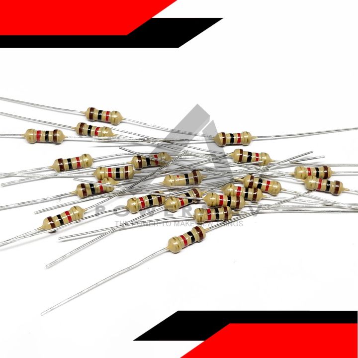 20pcs 1k ohms 4 band 1/4w resistor carbon film taiwan original 5% 0.25w ...