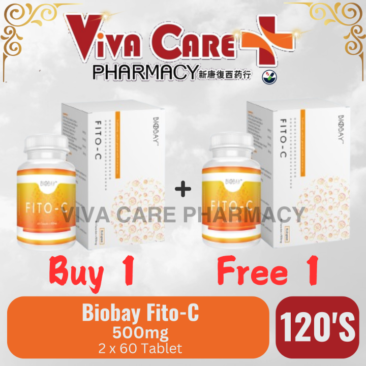 Biobay Fito-C (60's) | Vitamin C | 500mg | 60’s + 60’s | BUY 1 FREE 1 | 230322 [03/2025] | Lazada