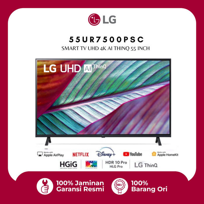 LG SMART TV 55UR7500PSC UHD 4K AI THINQ 55 INCH | Lazada Indonesia