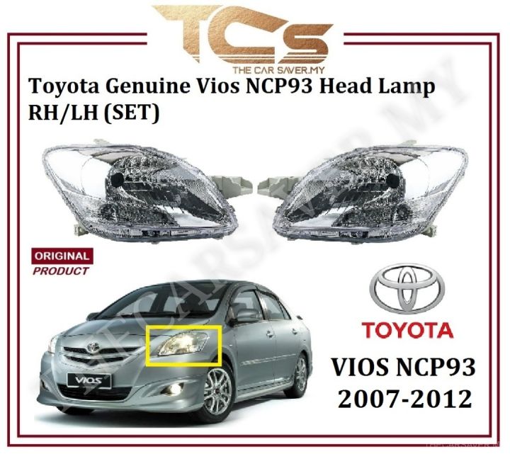Toyota Genuine Vios NCP93 Head Lamp RH/LH (SET) | Lazada