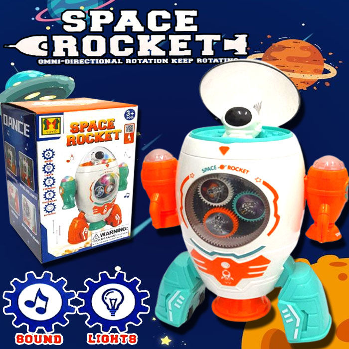MAINAN ANAK ROBOT ELEKTRIK ROKET SPACE ROCKET DANCING SOUND AND LIGHTS ...