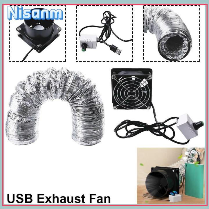 NISANM 1Pcs Điều chỉnh tốc độ Quạt thông gió USB Có ống Mini đơn giản ...