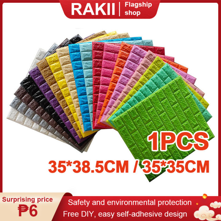 Big Size 70*77cm 3D Wallpaper Waterproof Adhesive PVC Foam Bricks Wall ...