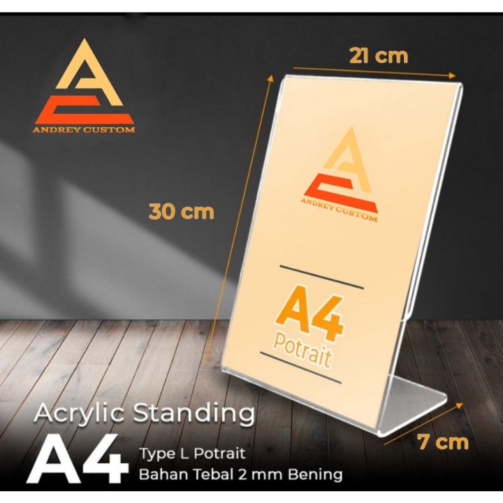 Akrilik Display / Card Display / Nomor Meja / tempat Brosur L Potrait ...