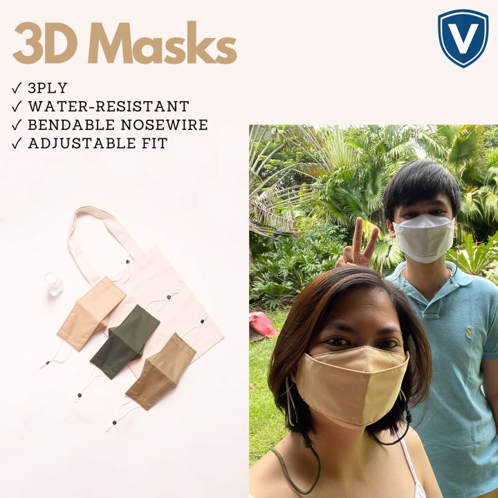3D Face Mask 3Ply with nosewire and washable VMASKPH | Lazada PH