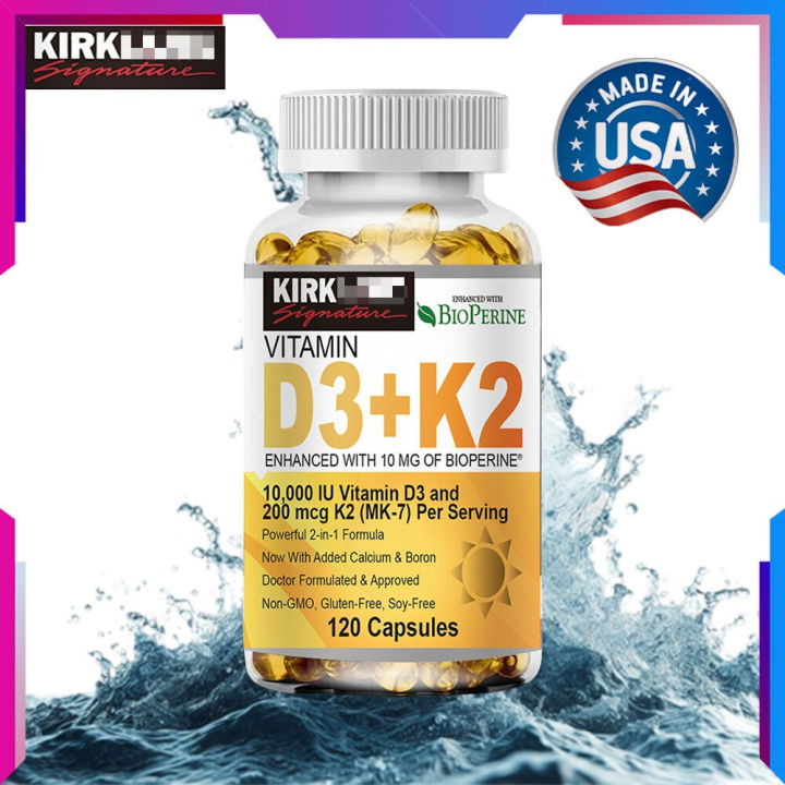 Vitamin D3 K2 10000 IU D3 + 200 mcg K2 MK7 Immune Support Supplement ...