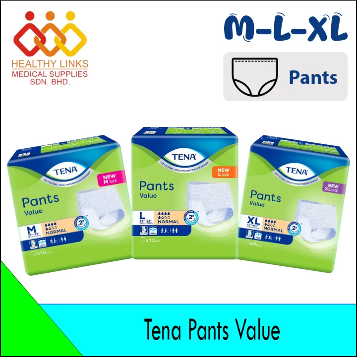 Tena Pants Value (1 Pack) - Size M (10x1) / L (10x1) / XL (8x1) | Lazada