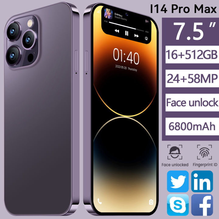 【ของแท้100%】โทรศัพท์มือถือ i14 Pro Max phone 5G 7.5HD+รองรับ2ซิม 16 ...