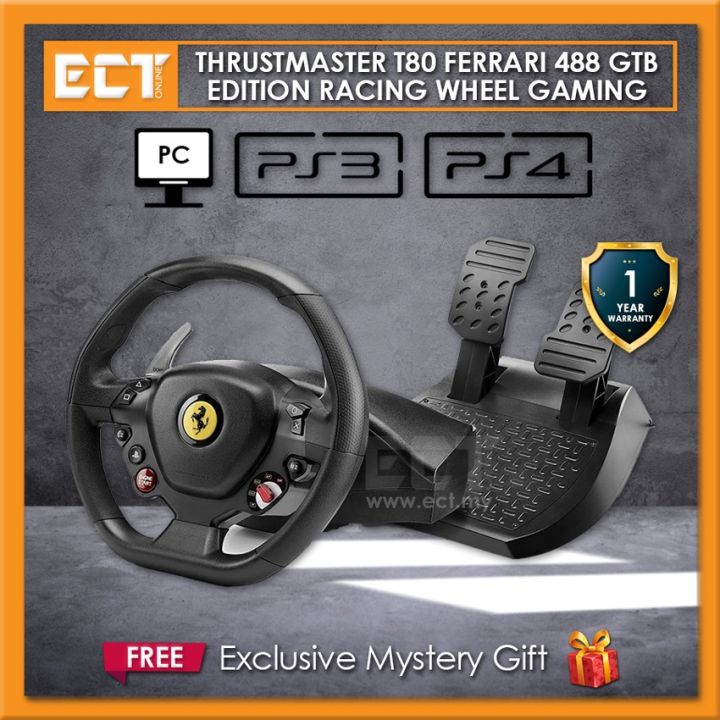 Thrustmaster T80 Ferrari 488 GTB edition racing wheel gaming pedal set ...