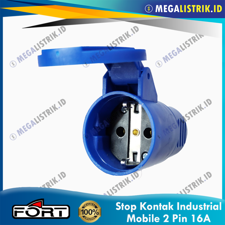 FORT STOP KONTAK INDUSTRIAL MOBILE 2 PIN 16A / INDUSTRIAL SOCKET GENSET GANTUNG 2P 16 AMPERE ...
