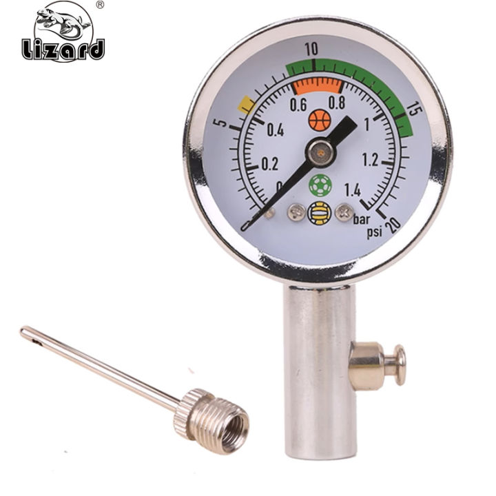 Lizard Ball Pressure Gauge Heavy Duty Metal Mini Utility Air Pressure ...