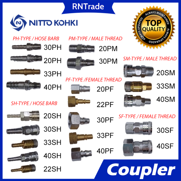 NITTO KOHKI Hi Cupla Quick Connect Couplings / Coupler PH SH PM PF SN SM SF | Lazada PH