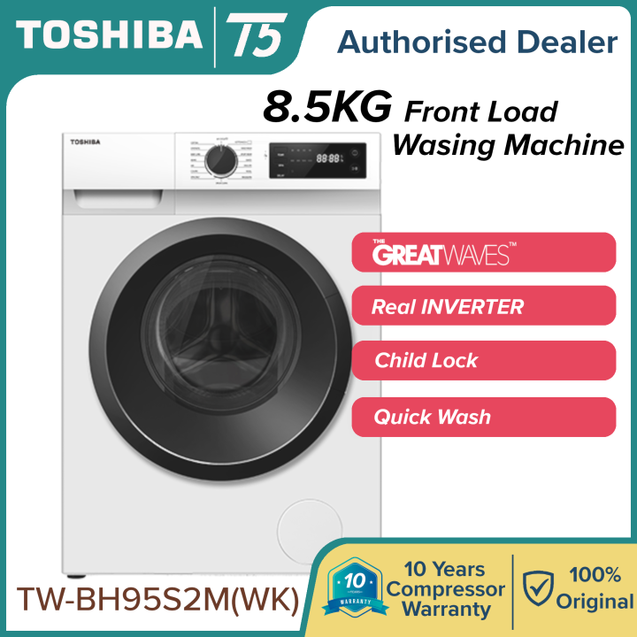TOSHIBA 8.5kg Front Load Inverter Washer Washing Machine TW-BH95S2M / TW-BH95S2M(WK) / Mesin ...