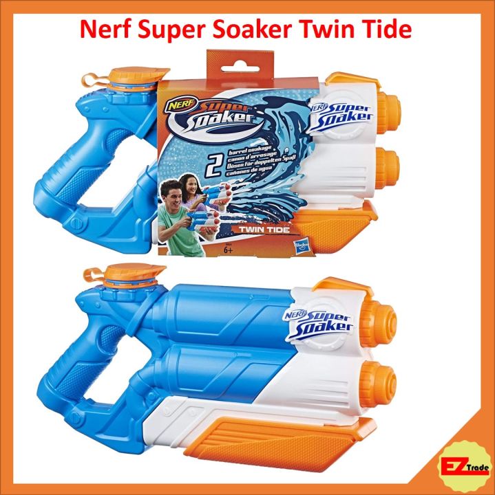 Hasbro Nerf Super Soaker Twin Tide Water Blaster with 2 Barrel Soakage ...