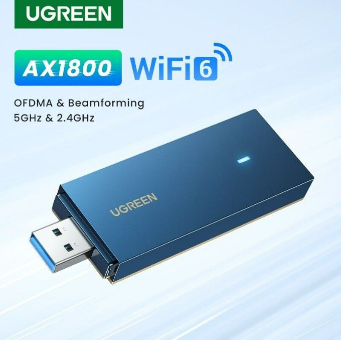 UGREEN รุ่น 90340 อุปกรณ์รับสัญญาณไวไฟ AX1800 USB WiFi 6 Adapter for PC ...