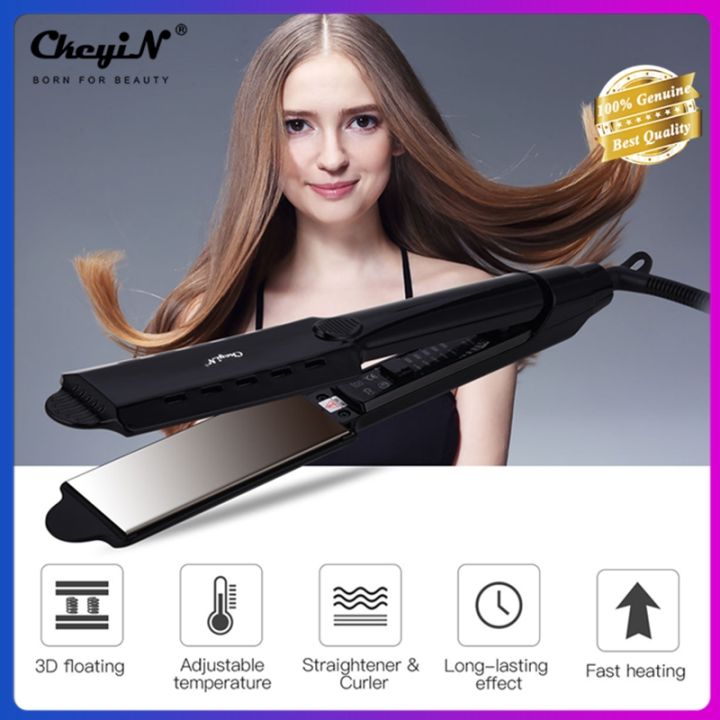 【Local Delivery】CkeyiN Hair Straightener Curler Professional 5 Adjustable Temperature Wide ...