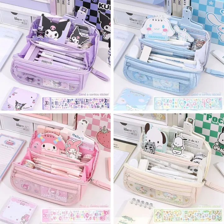 OWTWO Kuromi Pen Bag Cinnamoroll Pochacco Stationery Bag Cute Nine ...