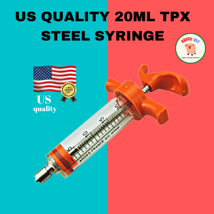 20 ml TPX Heavy Duty Veterinary Syringe with Luer Lock Syringe for ...