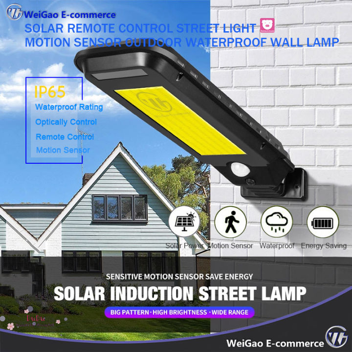 Solar Remote Control street light motion sensor outdoor waterproof wall ...