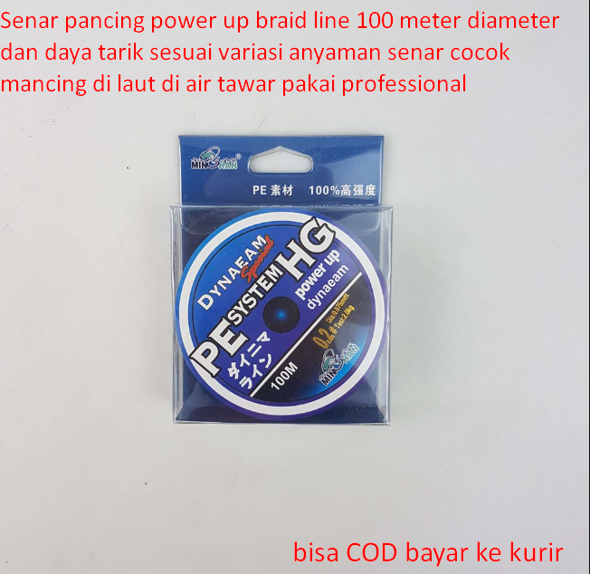 Senar pancing power up braid line 100 meter diameter dan daya tarik ...