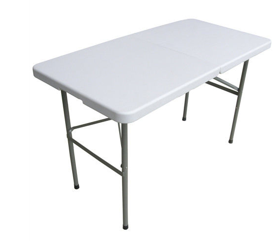Blow Molded Plastic 4FT Folding in Half Table with Two Adjustable ...