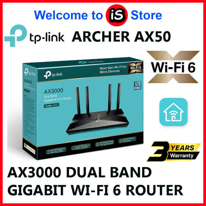 TP-LINK ARCHER AX50 AX3000 DUAL BAND GIGABIT WI-FI 6 ROUTER | Lazada