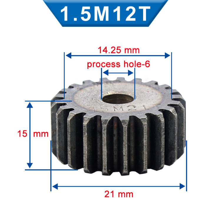 1 Piece 1.5m Spur Gear 12/13/14/15 Teeth 6/8 Mm Process Hole Gear Wheel ...