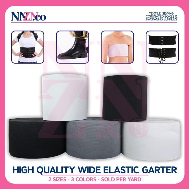 NNZN (PER YARD) High Quality Garter 6 Inches or 8 Inches Wide Elastic ...