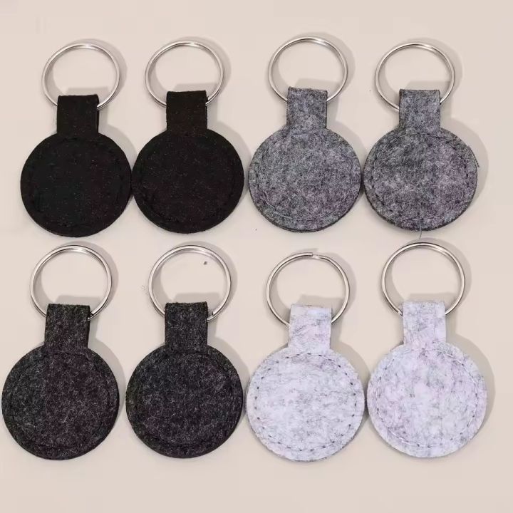 10Pcs DIY Felt Round Keychain Blank Mark Ornaments Charms Car Backpack ...
