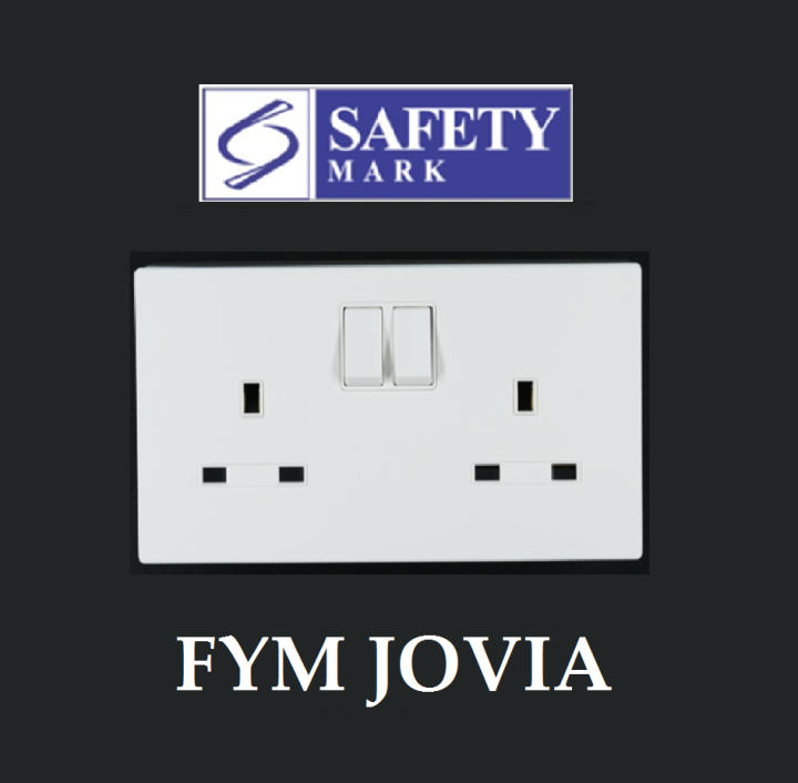 FYM Jovia Frameless 2x13A Double Socket Outlet S/S/O | Lazada Singapore