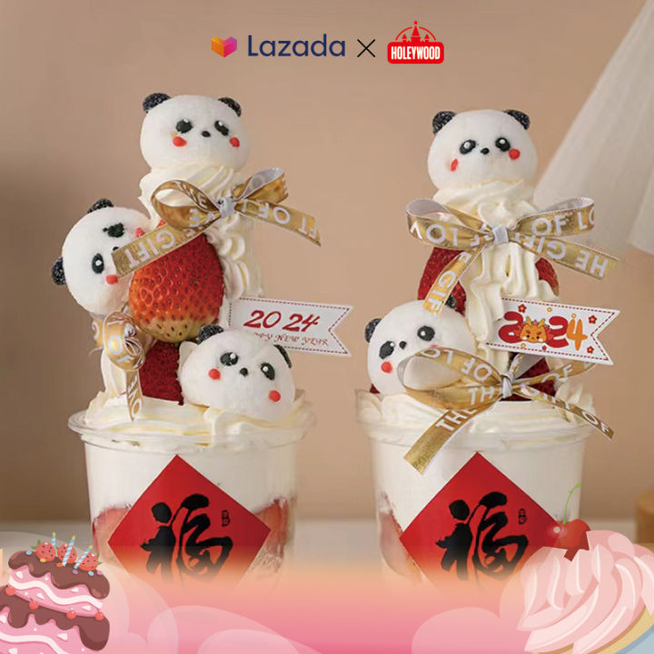 HOLEYWOOD Exquisite 3D Panda Shape Marshmallow Decorate Dessert Cute ...