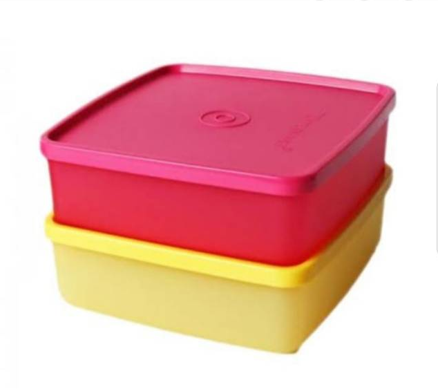 KOTAK MAKAN LARGE SQUARE AWAY WARNA PINK KUNING DAPAT 1SET SEPERTI ...