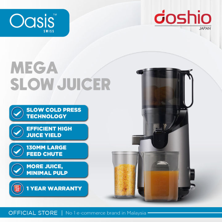 Doshio Slow Juicer Juice & Pulp Separation Large Feed Chute Pengisar ...