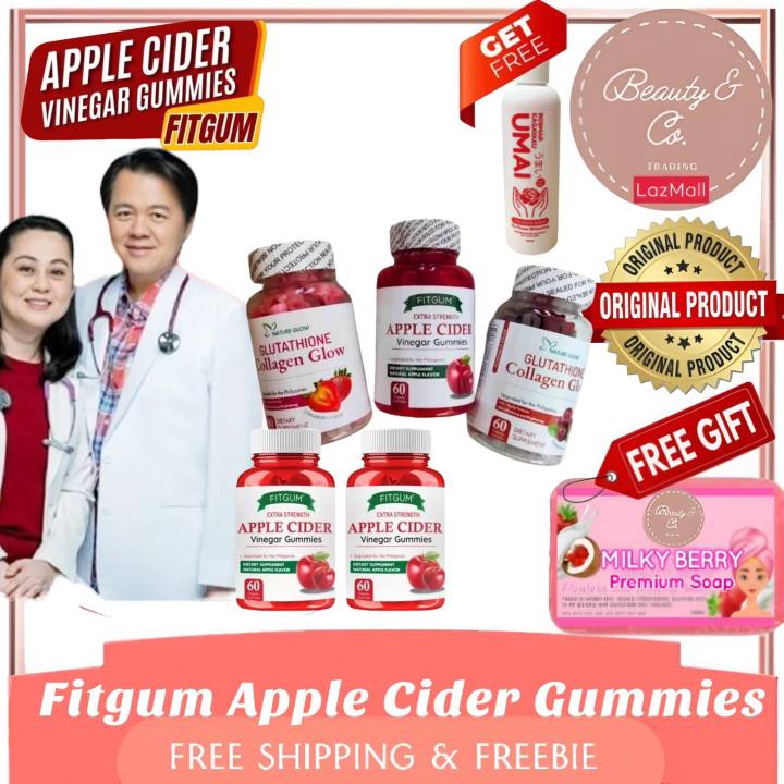 FITGUM Apple Cider Vinegar Gummies Fitgum, NATURE GLOW Glutathione ...