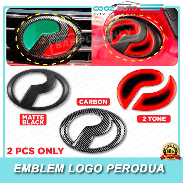 ☜Perodua Front Rear Reflector Emblem 3D Logo Bonnet Emblem Sticker 2 ...