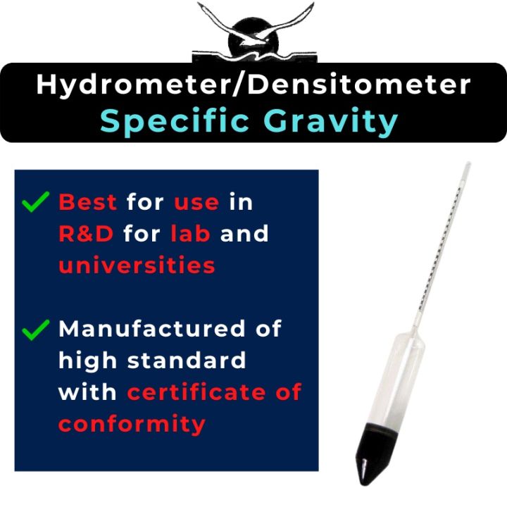(0.6 - 2.0) Specific Gravity SG Hydrometer Densitometer for brewing Lab ...