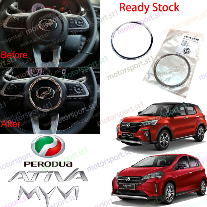 [Ready Stock]Perodua Ativa Myvi Facelift 2022-2025 Steering Chrome Ring ...