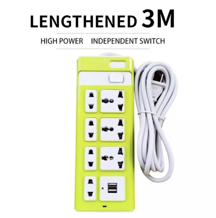 Socket Power Extension With Universal Socket and 2 USB outlets Charger ...