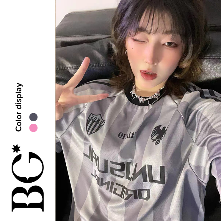 BG World เสื้อยืดแขนสั้น ผ้าเรยอน ผ้าตาข่าย สไตล์อเมริกัน | Lazada.co.th