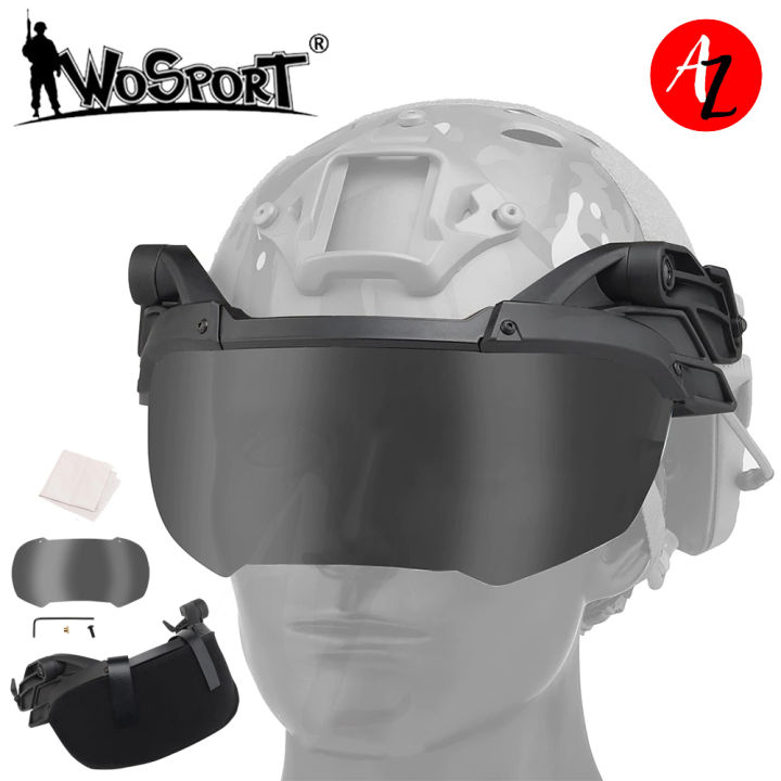 WOSPORT Tactical Military Helmet Flip Goggles with Replaceable Lens for ...