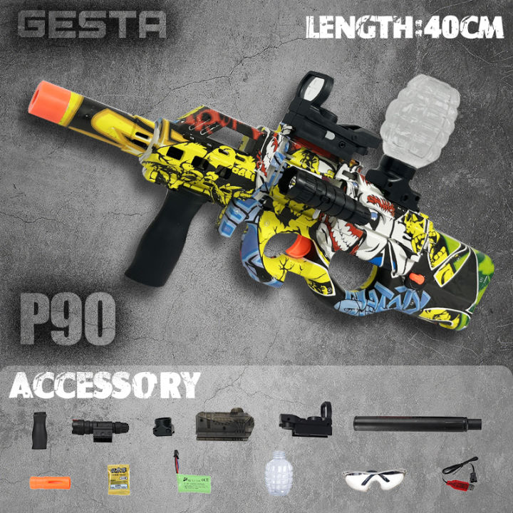 P90 Electric AUTO&SEMI Gel Bluster Gun For Adults Pellets Gun Original ...