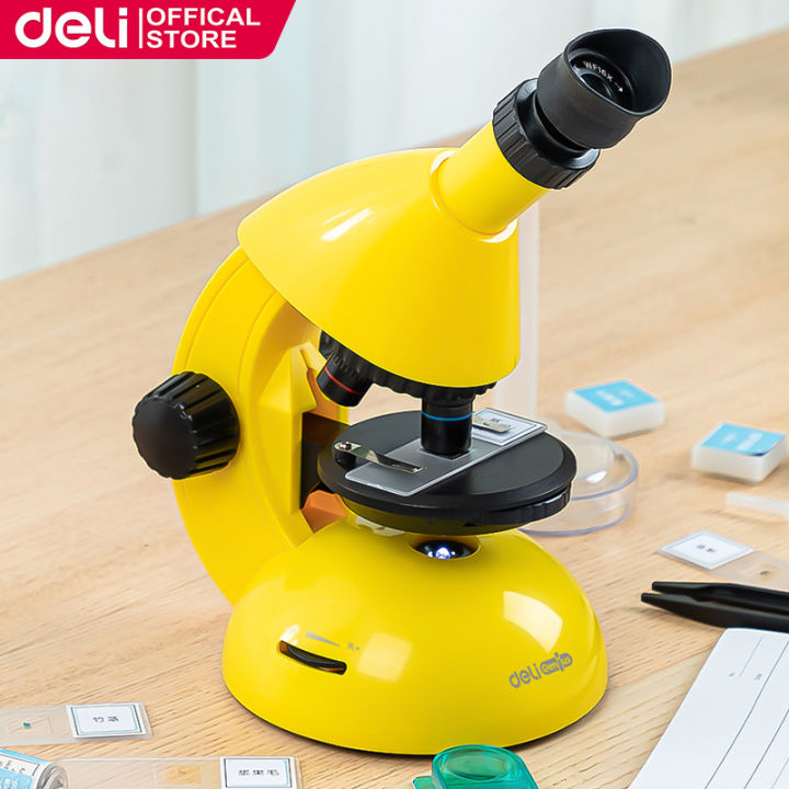 Deli Microscope 40X-640X with High-Definition Imaging All-metal body for Laboratory Set Science ...